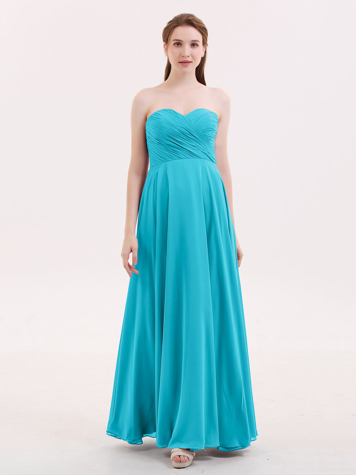 Strapless Sweetheart Maxi Bridesmaid Dress-Jade – BABARONI