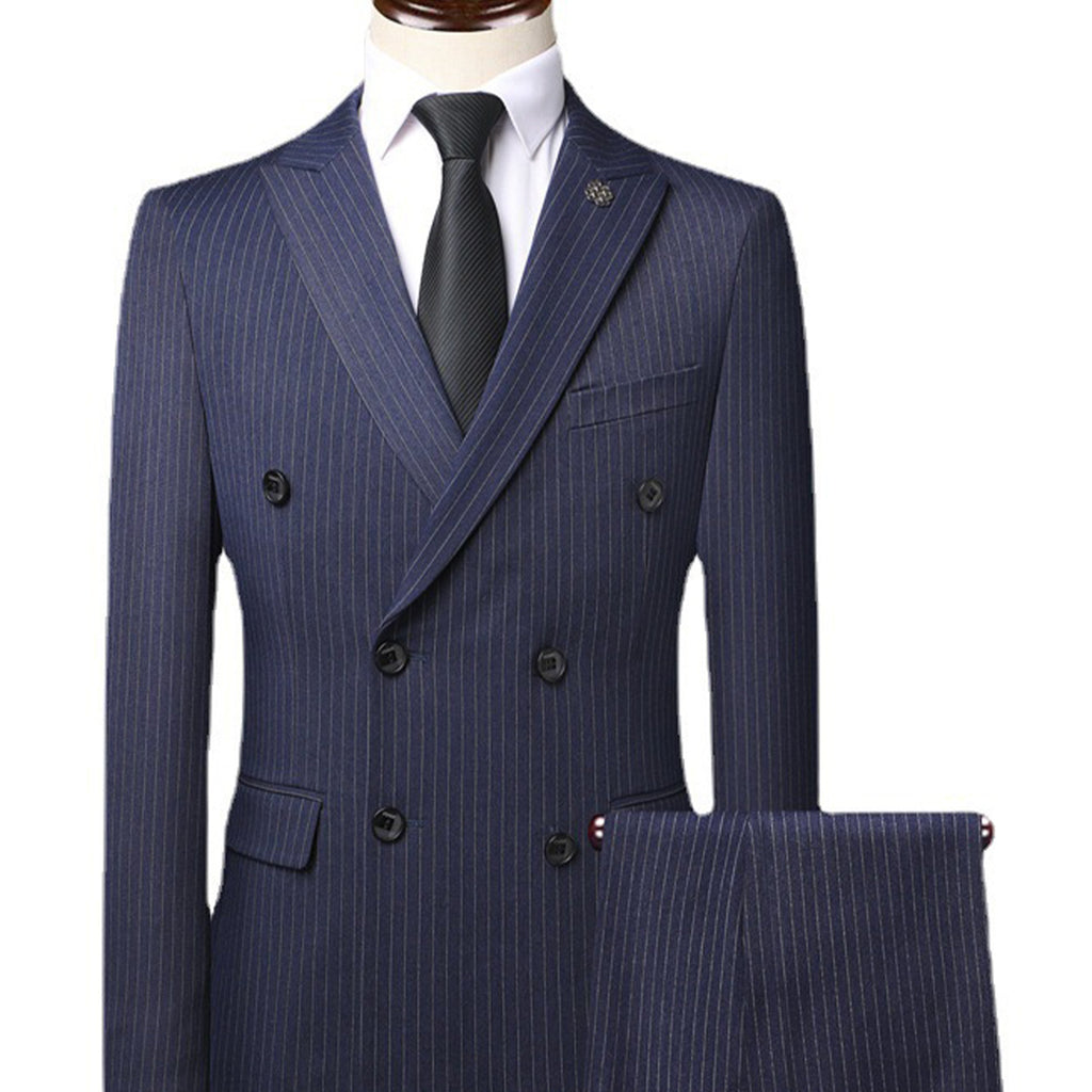 Peak Lapel Double-Breasted Men Suit with Flap Pockets – BABARONI
