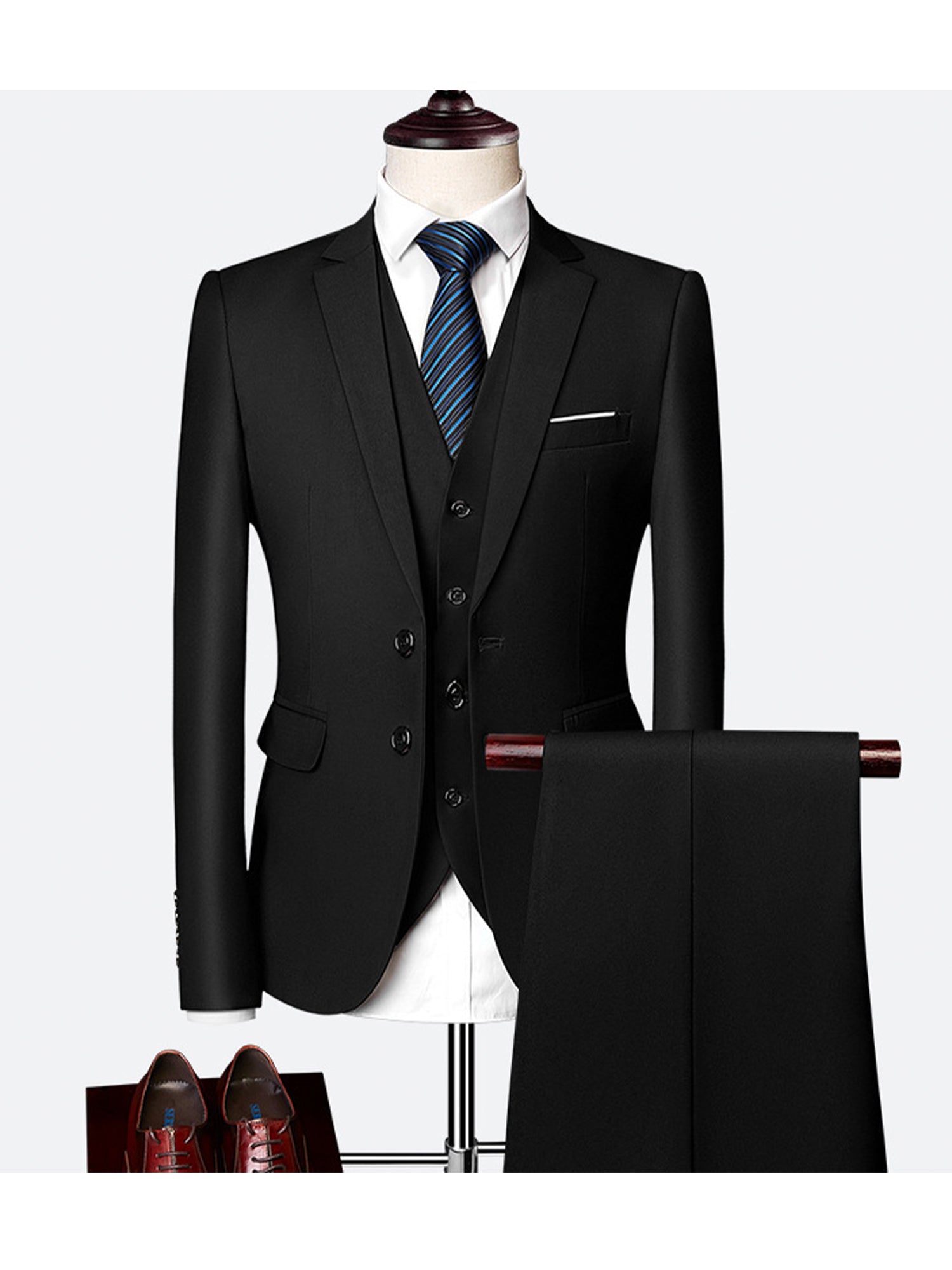 Single Breast Two Button 3 Piece Notch Lapel Slim Men Suits – BABARONI