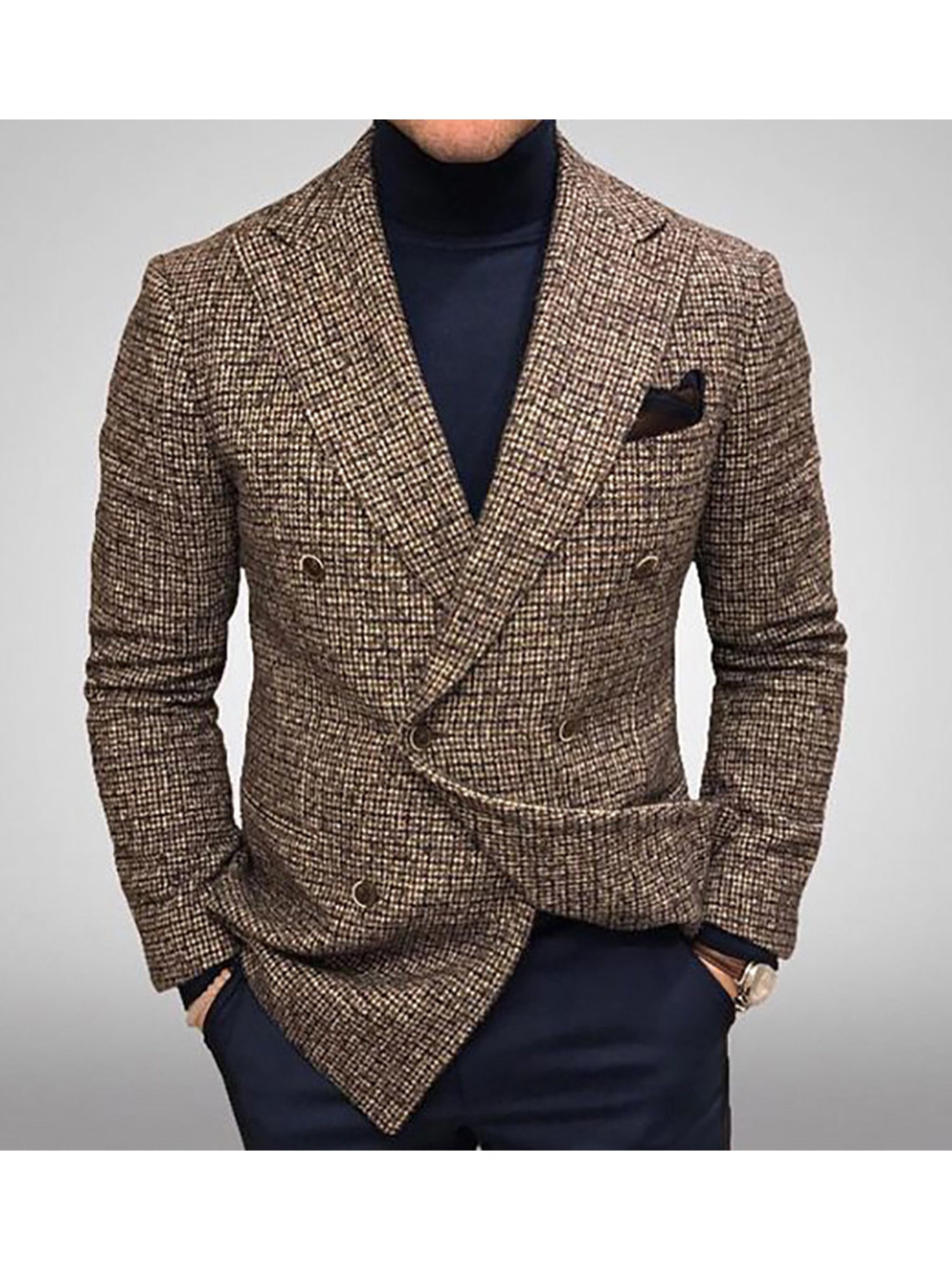 Notched Lapel Single Vent Blazer With Jetted Pockets – BABARONI