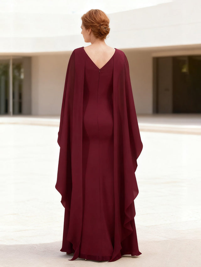 Sleek Fit Evening Mother Dress Floor Length Overlay Detail Sky Blue ...