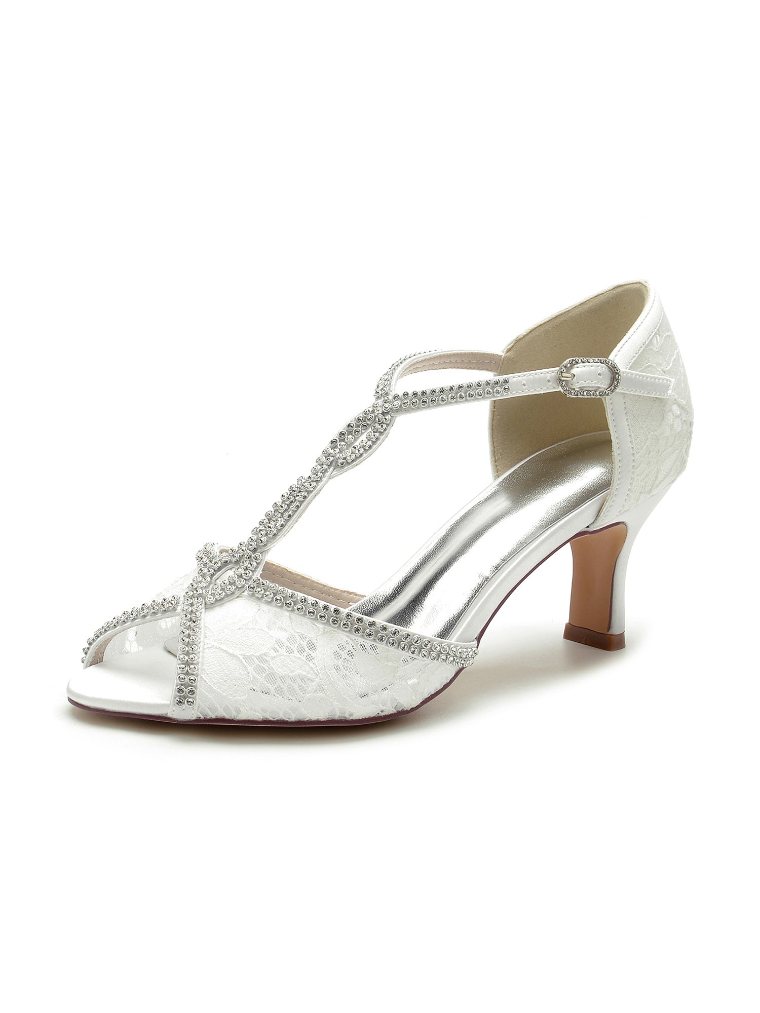 T-Strap Peep Toe Crystal Prom Shoes – BABARONI