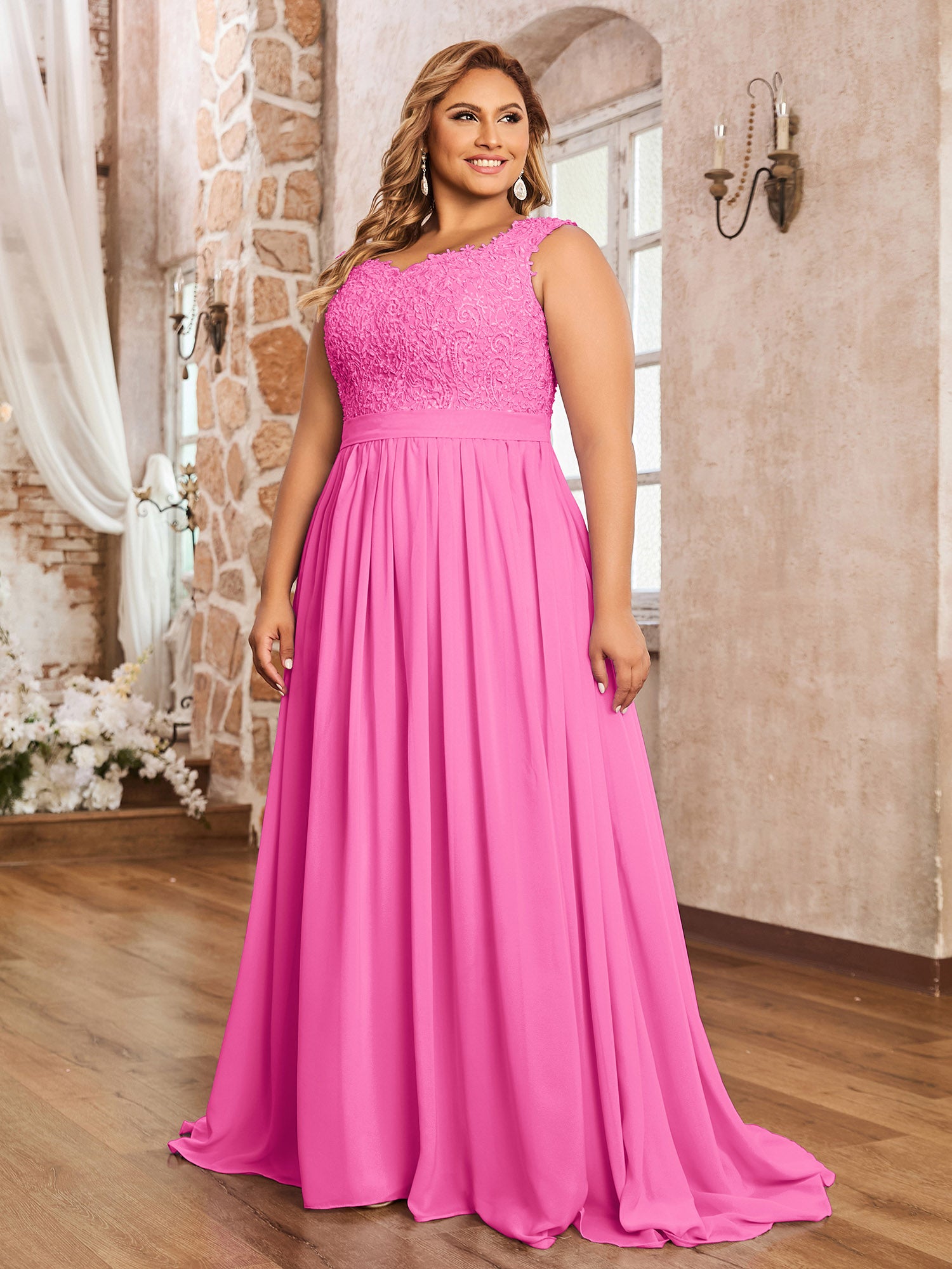 Appliqued and Beaded Dress with Sweetheart Neck Azalea Plus Size – BABARONI