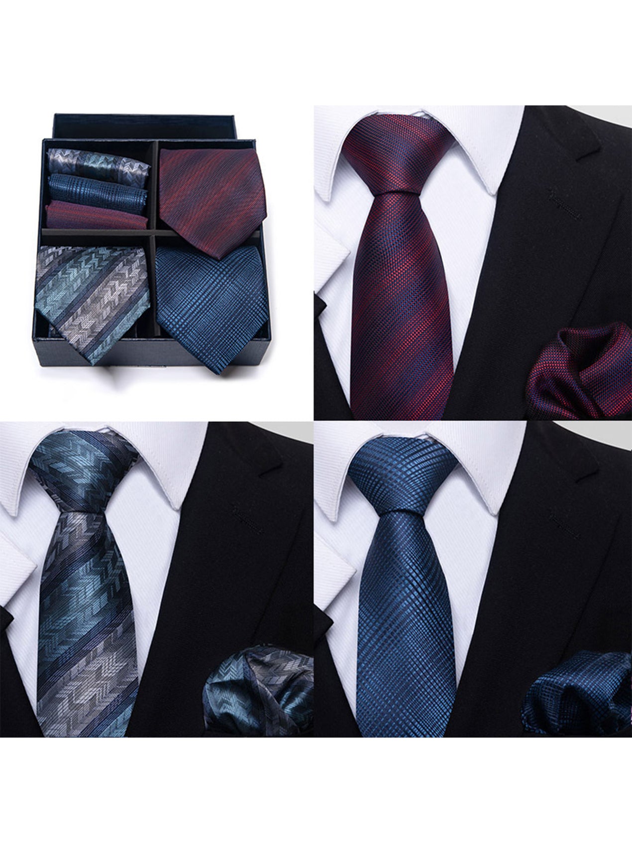 6 Piece Tie Pocket Square Set – BABARONI