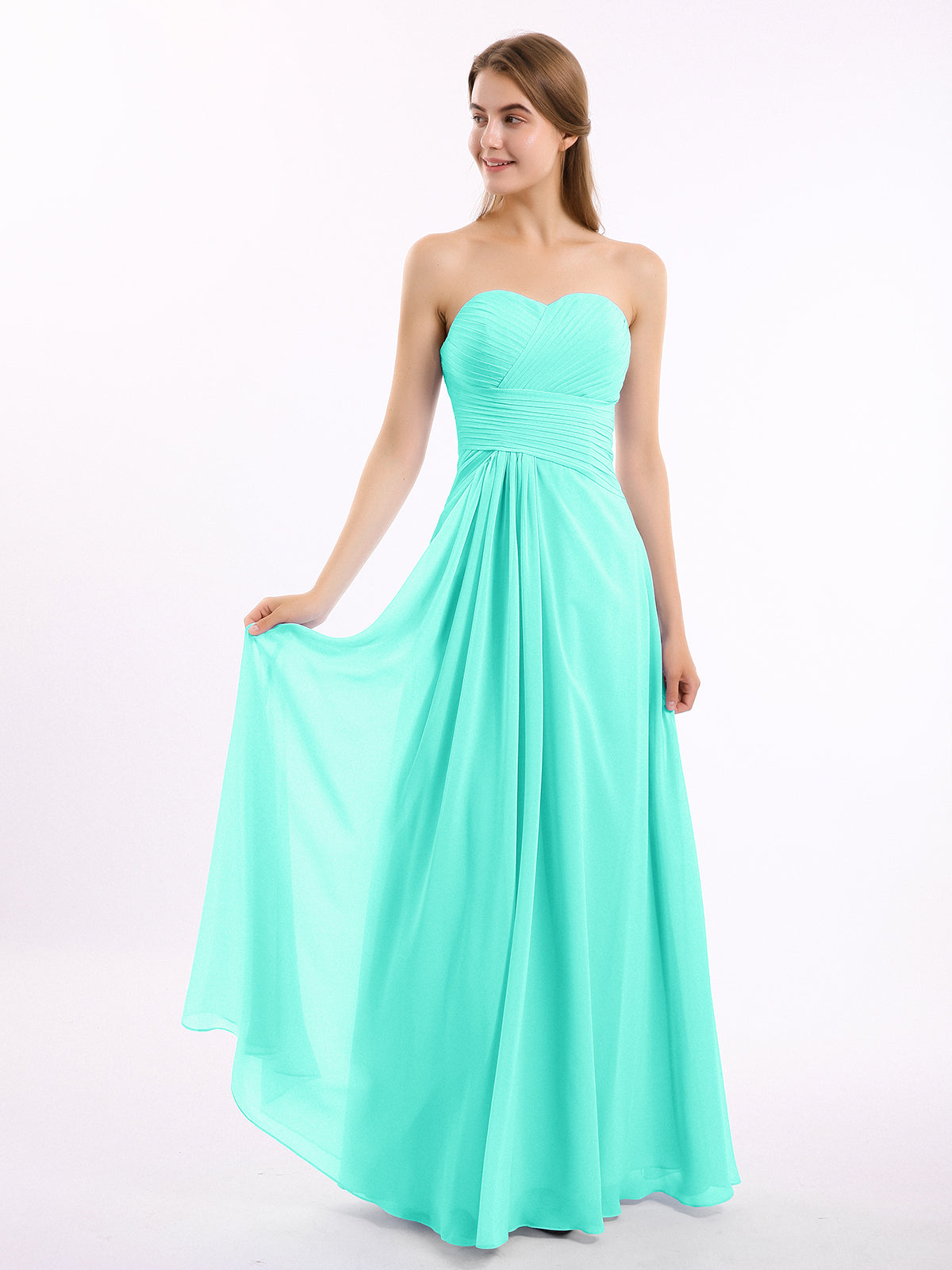Sweetheart Neck Strapless Chiffon Dresses-Spa Plus Size – BABARONI