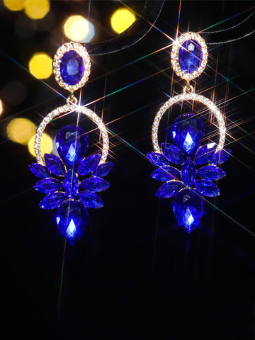 Extravagant Colorful Glass Rhinestone Earrings – BABARONI