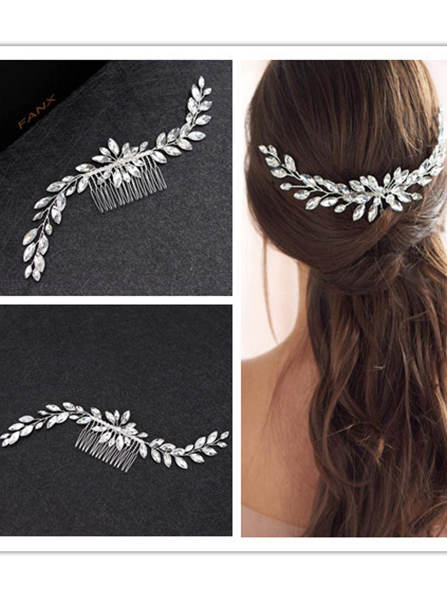 Handmade Glass Diamond Hair Comb – BABARONI