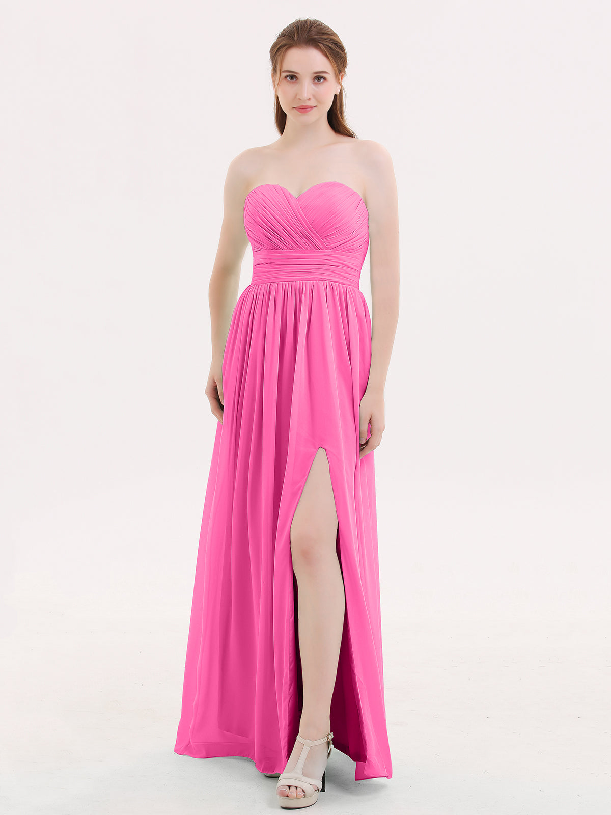 Strapless Sweetheart Neck Bridesmaid Dress with Slit Azalea Plus Size ...