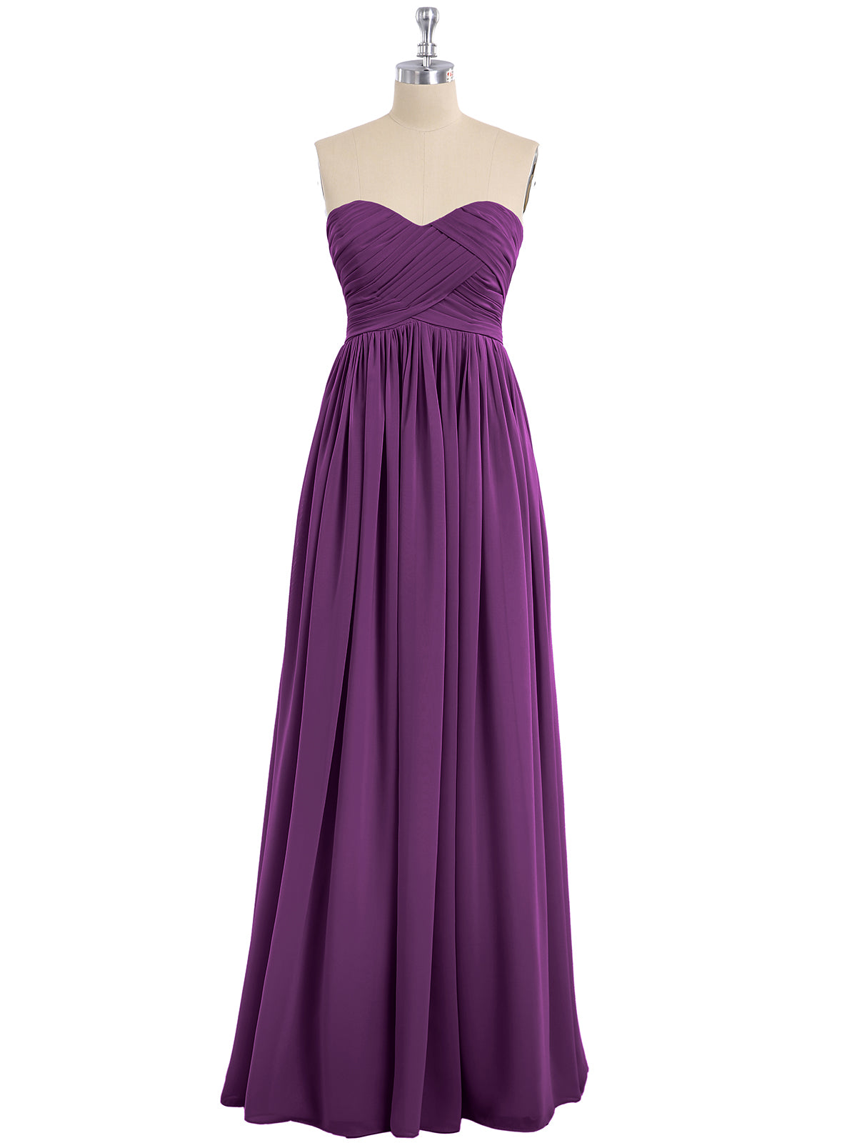 Strapless Empire Bridesmaid Gown with Sweetheart Grape – BABARONI