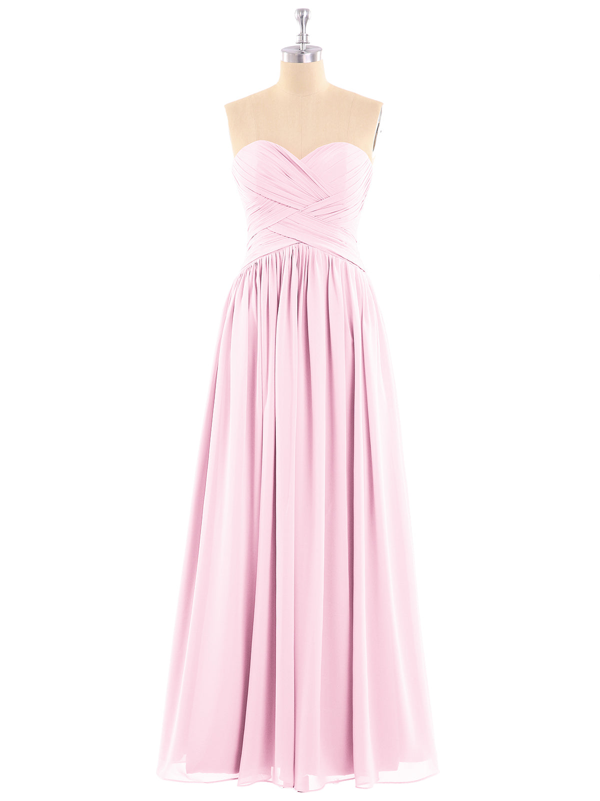BABARONI Chiffon Candy Pink Bridesmaid Dresses Sweetheart Floor-length ...