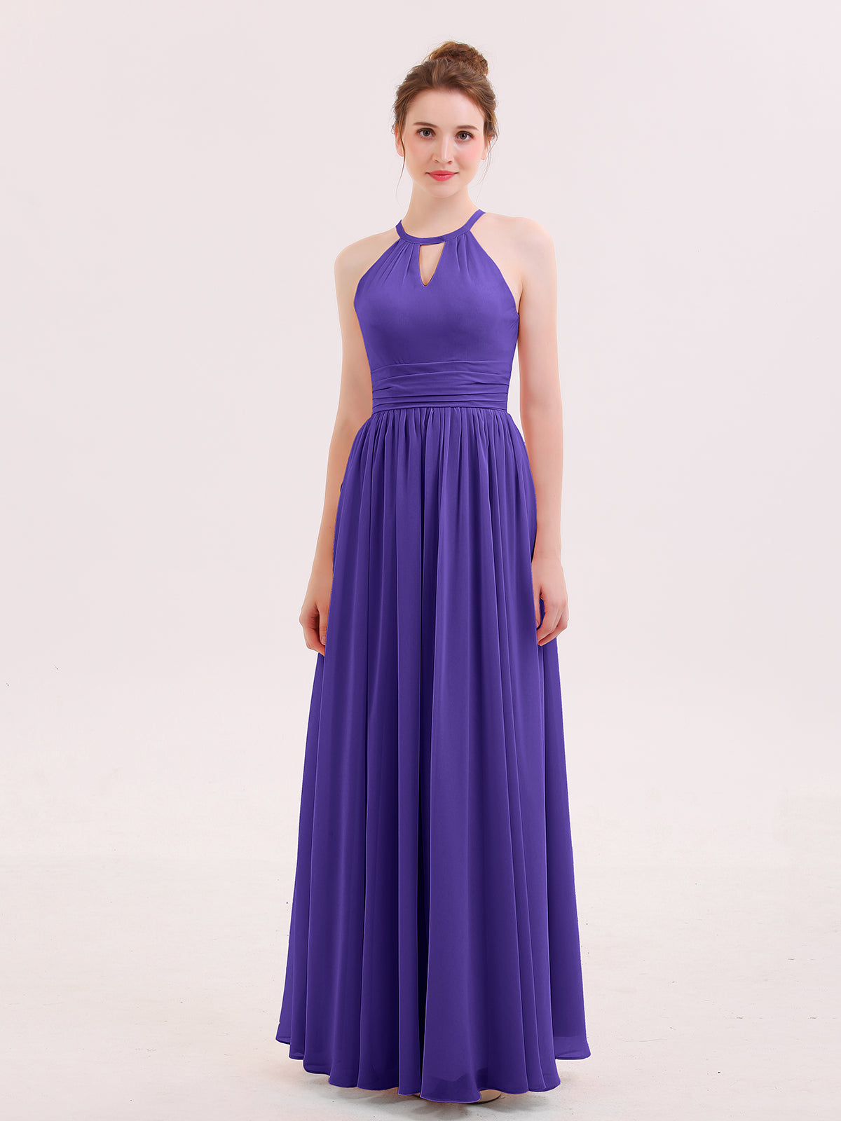 Halter Long Chiffon Dress of Bridesmaids Regency Plus Size – BABARONI