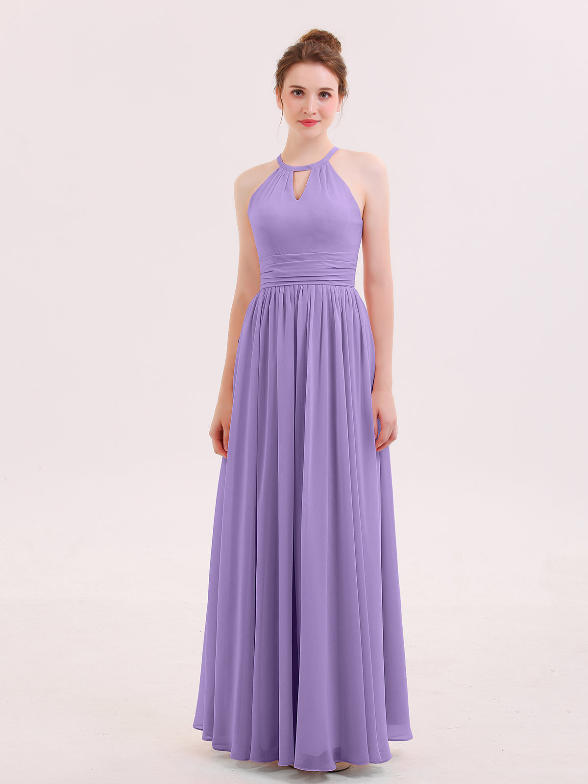 Halter Long Chiffon Dress of Bridesmaids Tahiti Plus Size – BABARONI