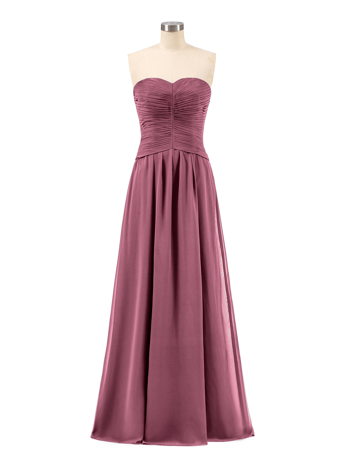 Sweetheart Strapless Chiffon Bridesmaid Dress-Mulberry – BABARONI