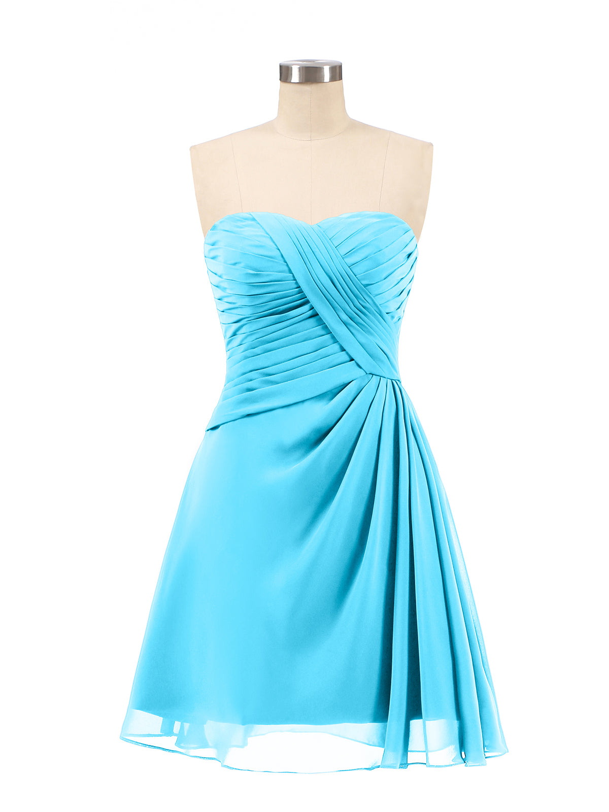 BABARONI Chiffon Pool Bridesmaid Dresses Sweetheart Short/Mini ...