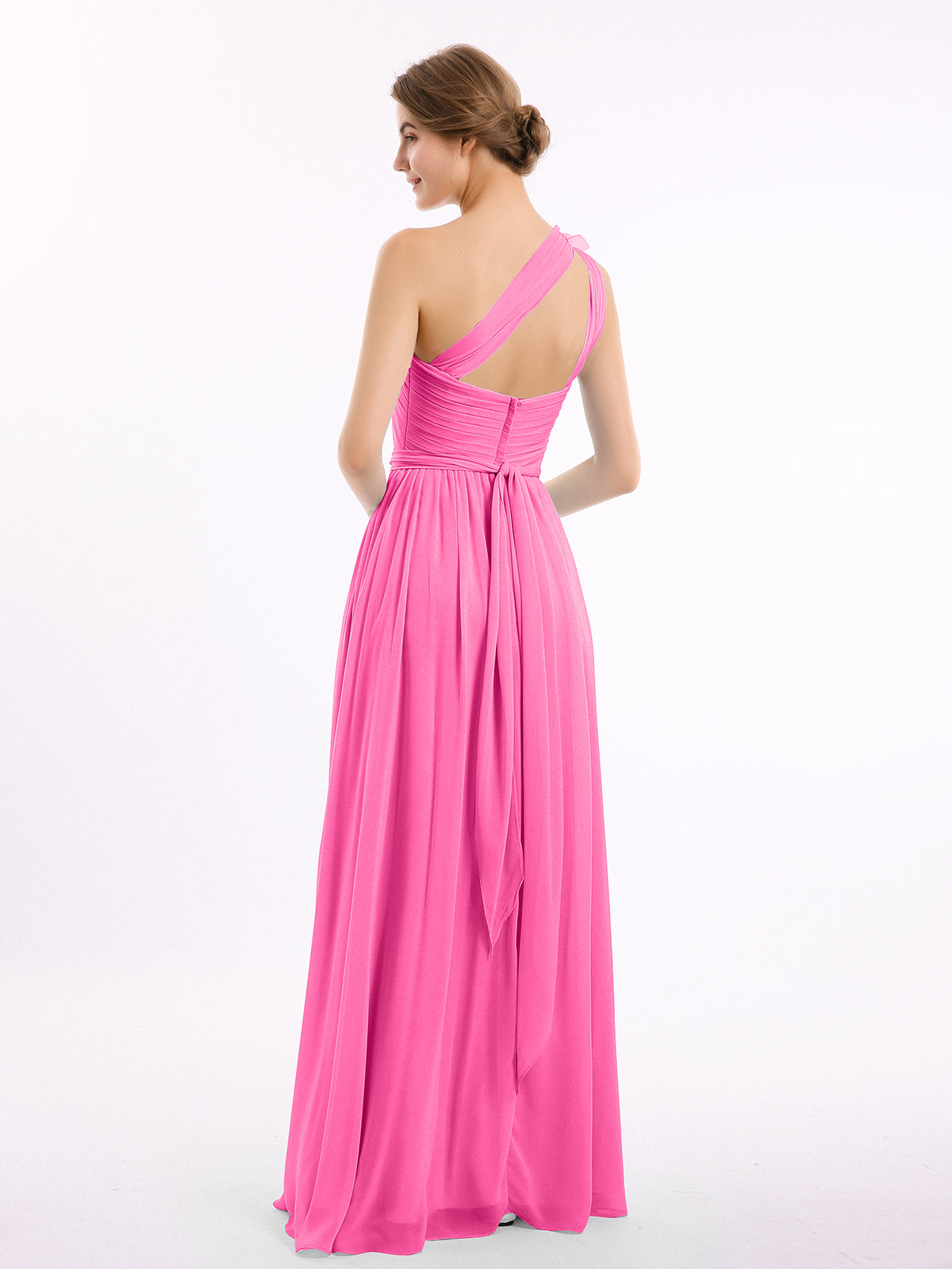 One Flower Shoulder Chiffon Dresses with Pocket Azalea – BABARONI