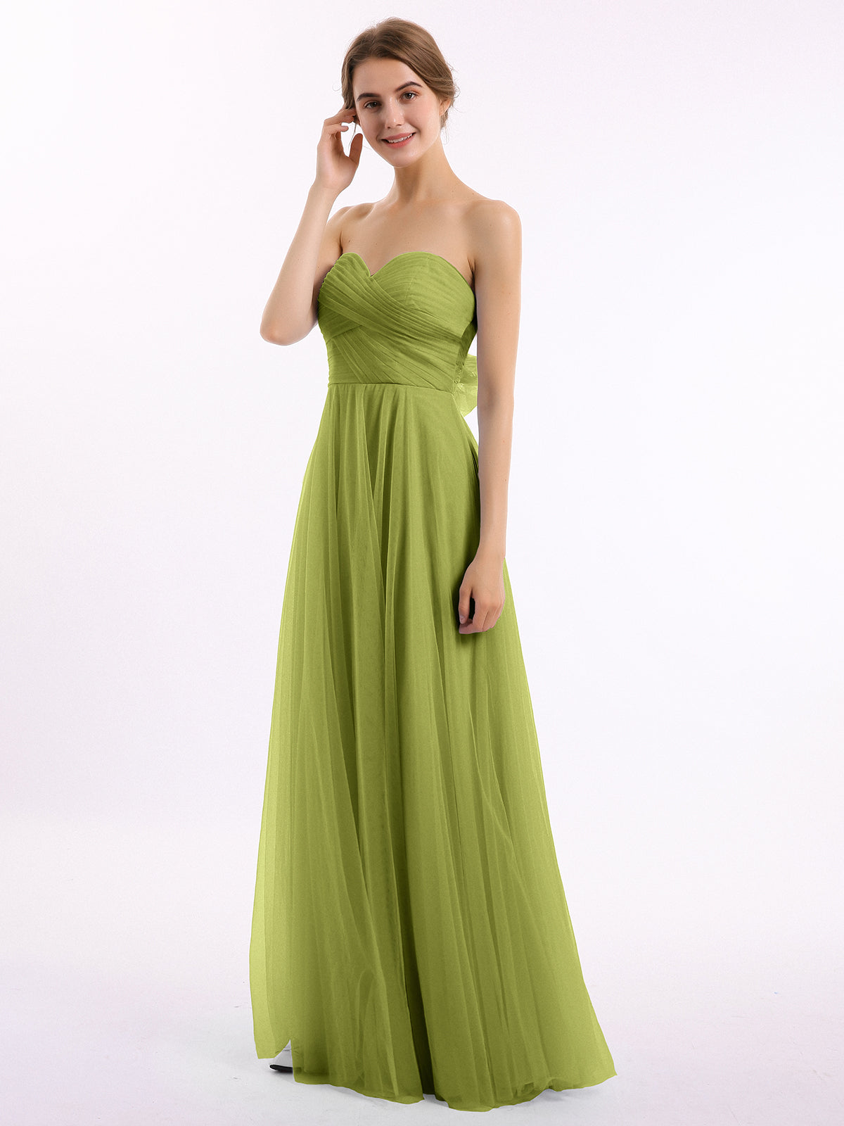 Sweetheart Strapless Neck Tulle Dresses with Bow-Clover – BABARONI