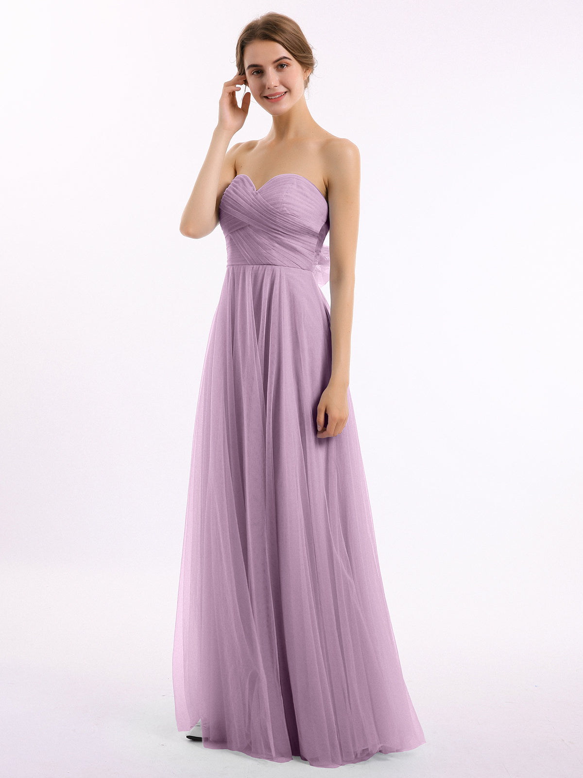 Sweetheart Strapless Neck Tulle Dresses with Bow-Wisteria – BABARONI