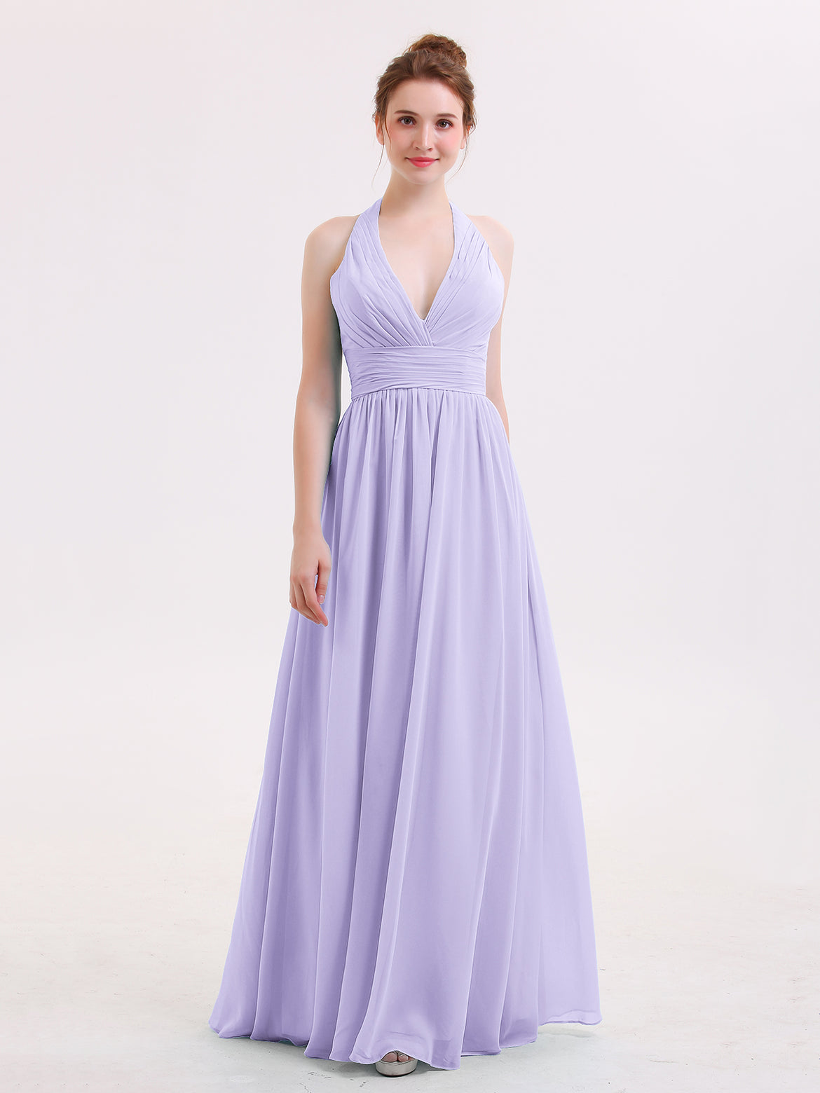 Sheath V-Neck Floor-Length Satin Prom Dress Peach – BABARONI