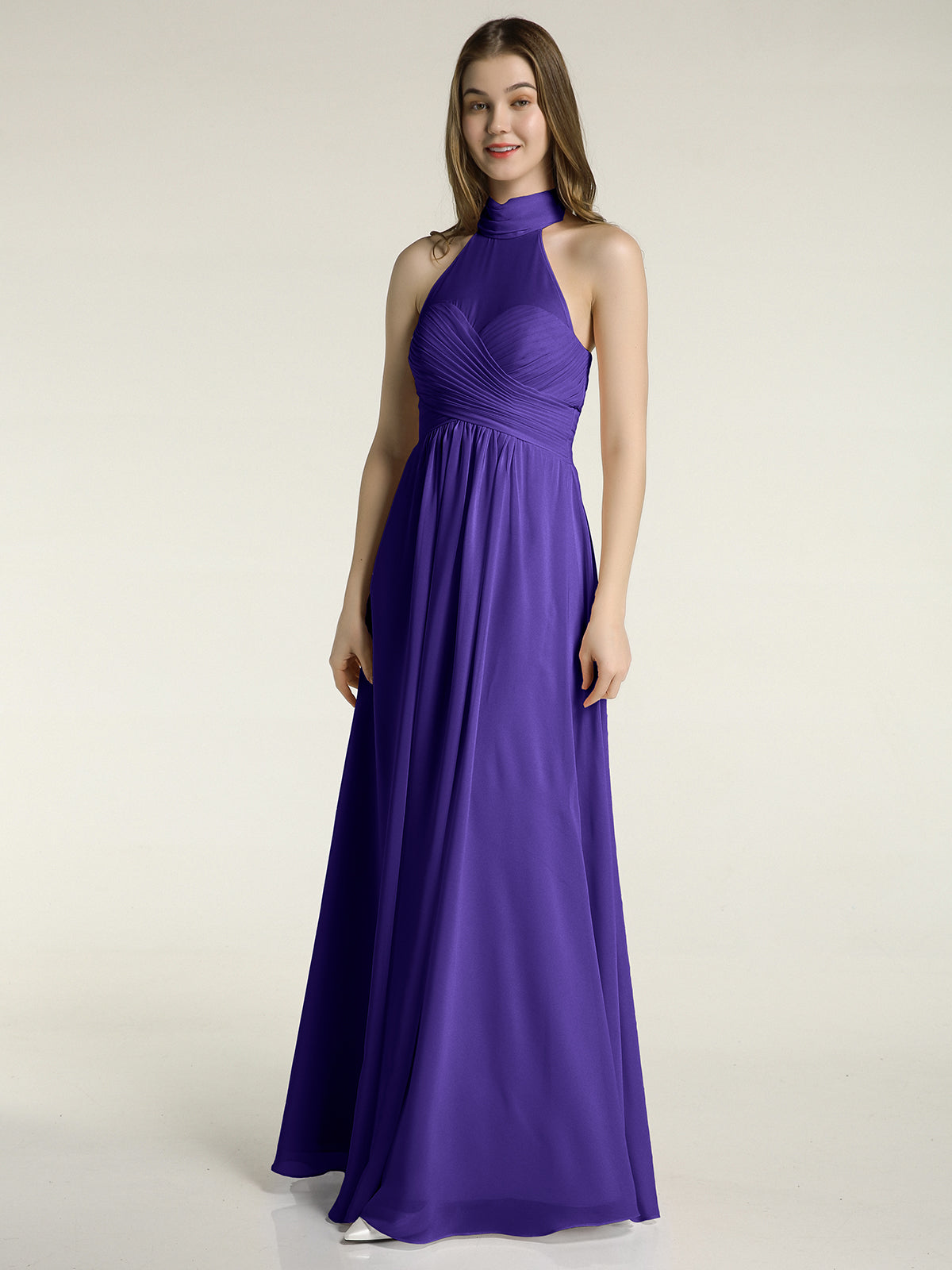 Illison High Neck Cross Bust Chiffon Dresses-Regency Plus Size – BABARONI