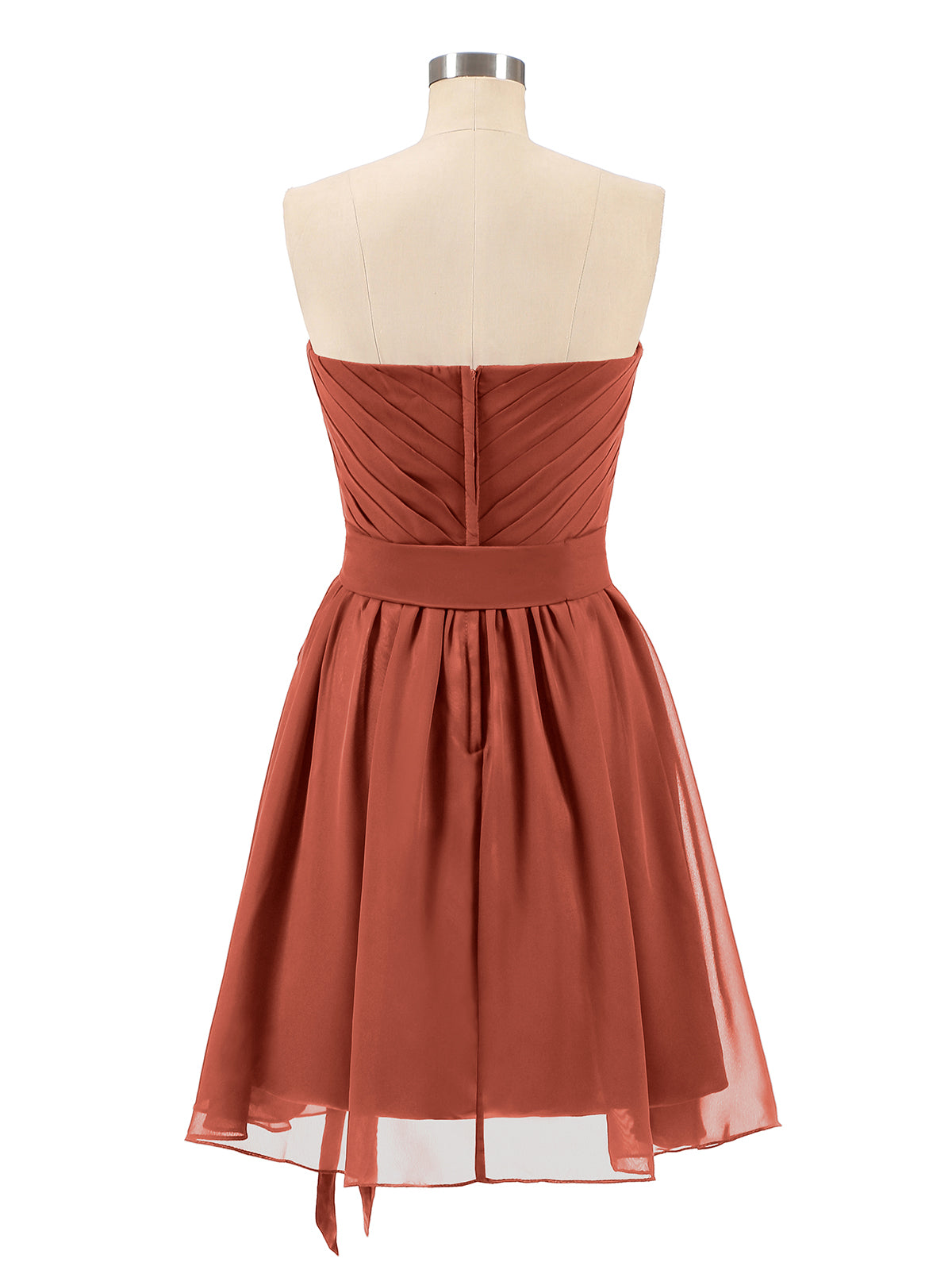 Strapless Sweetheart Neck Mini Dresses-Rust Plus Size – BABARONI
