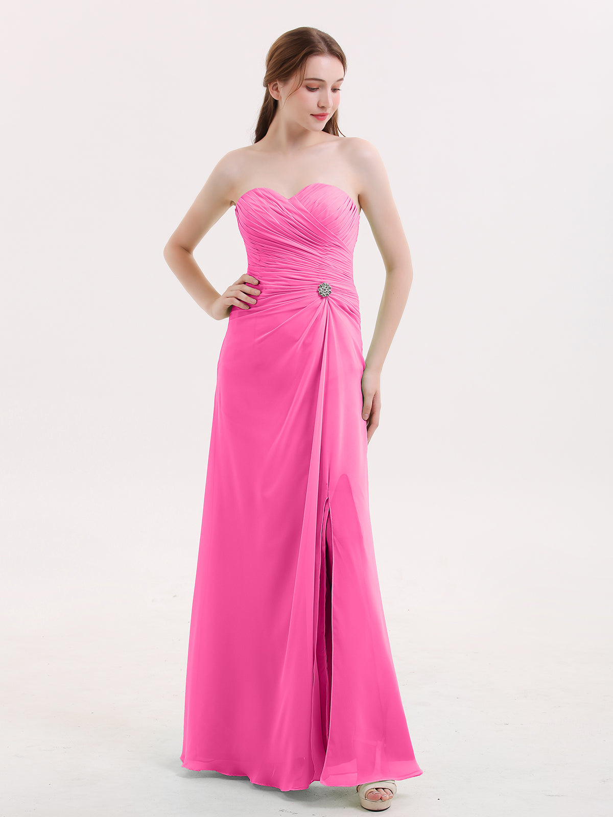 Strapless Sweetheart Neck Dress with Slit-Azalea Plus Size – BABARONI