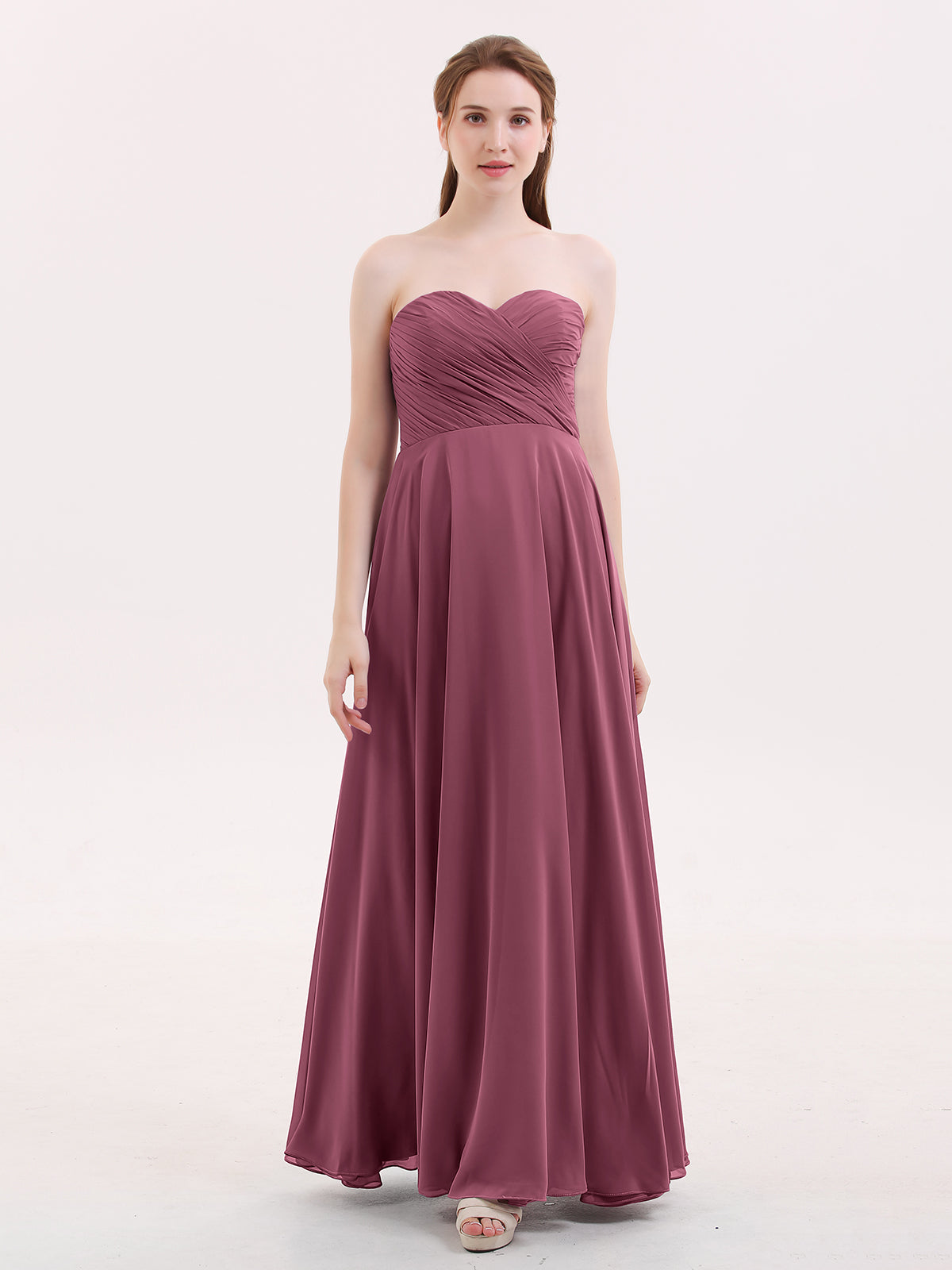Strapless Sweetheart Maxi Bridesmaid Dress-Mulberry Plus Size – BABARONI