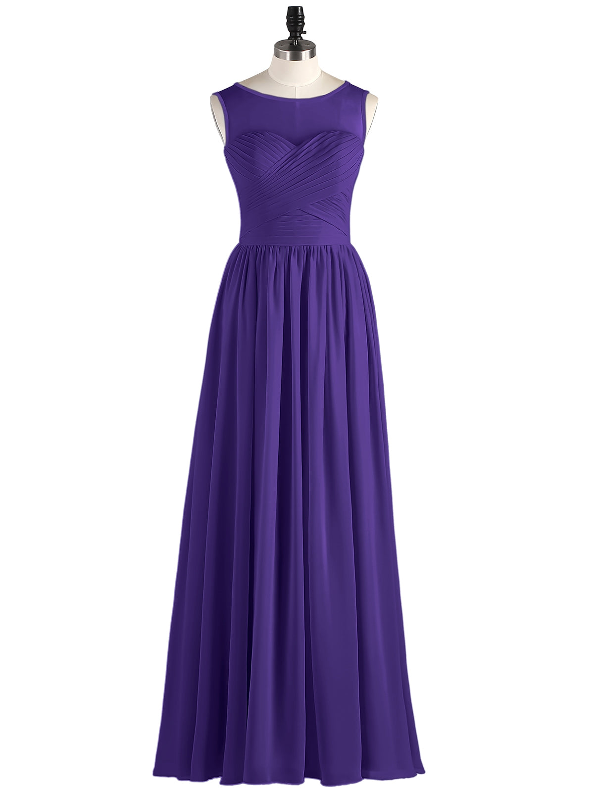 Melissa Long Chiffon Gowns with Illusion Neckline-Regency Plus Size ...